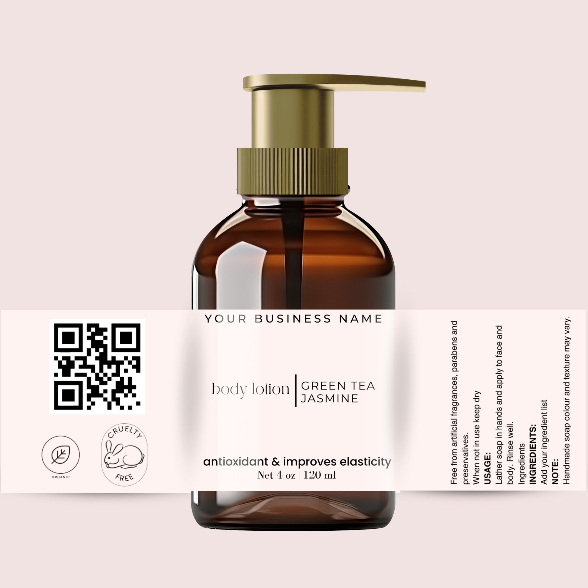 Pink Cosmetic Bottle Labels Templates, Skincare Sticker Labels for ...