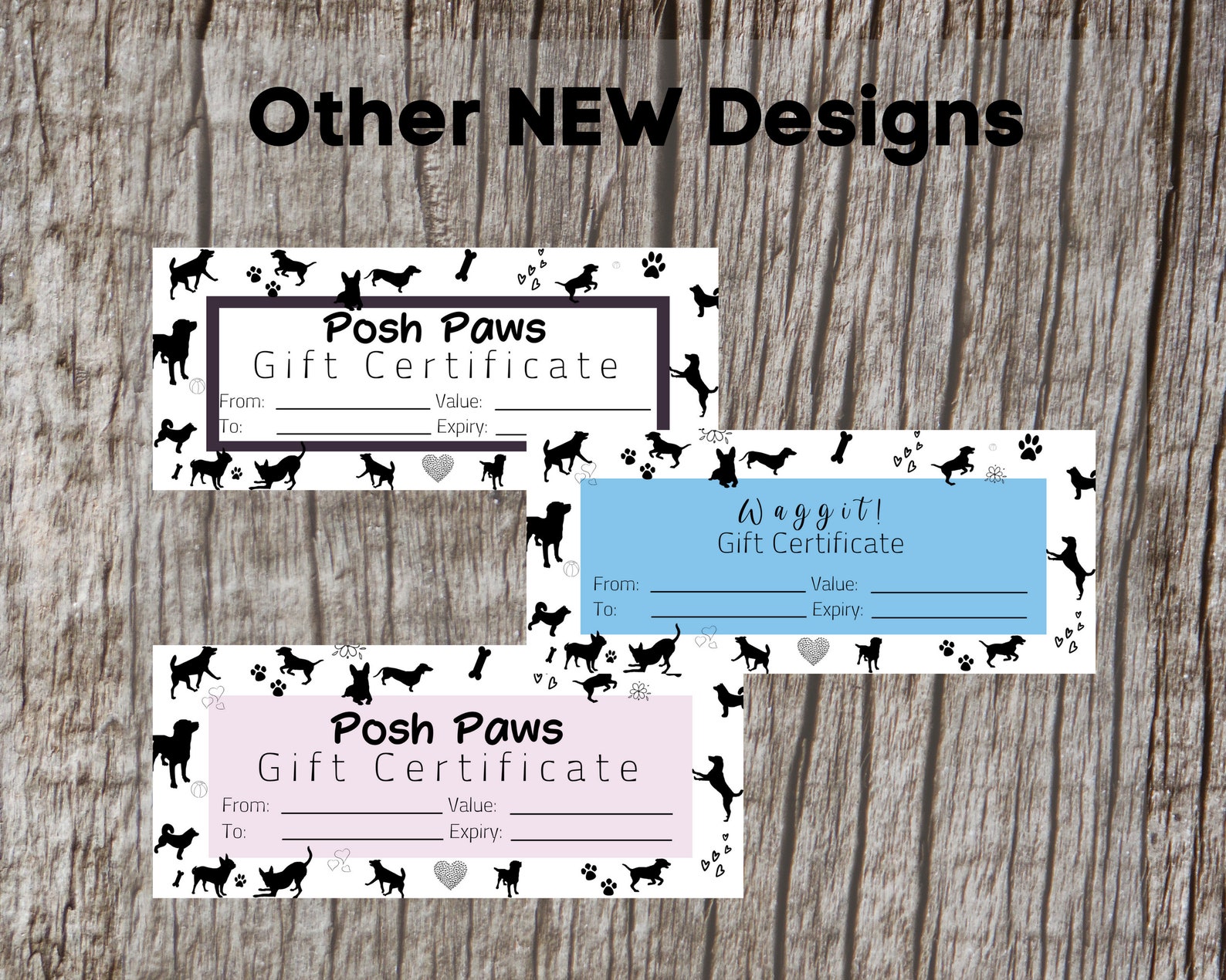 Dog Gift Certificate Template. DIY Gift Voucher for Small Business ...