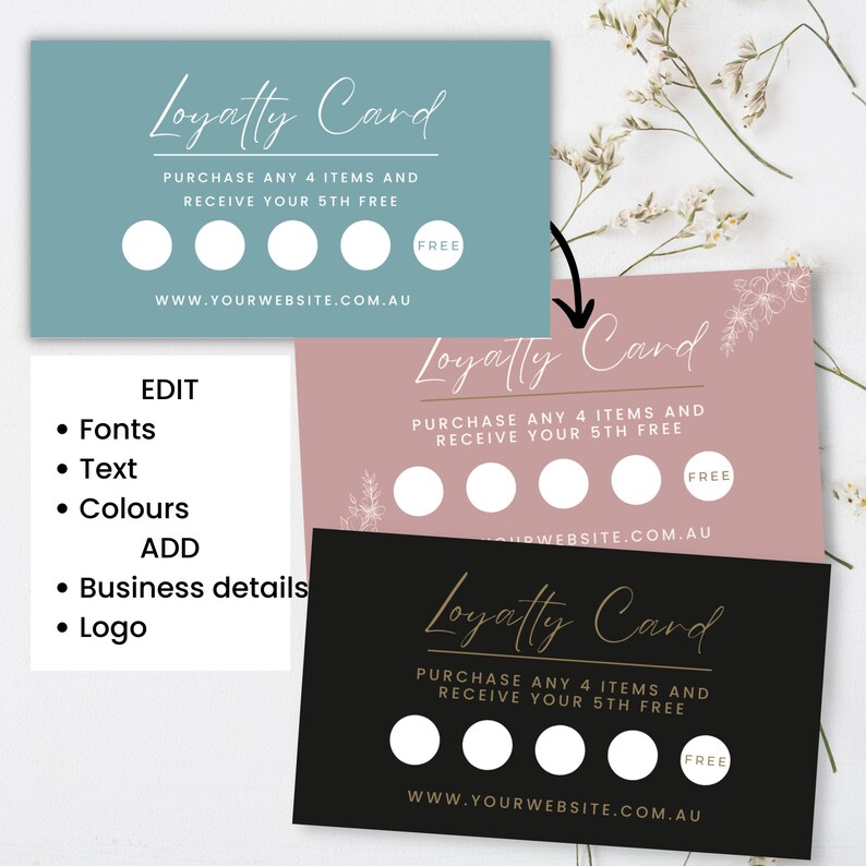 Editable Loyalty Card Template for Beautician, Nail Tech, Hair Salon ...
