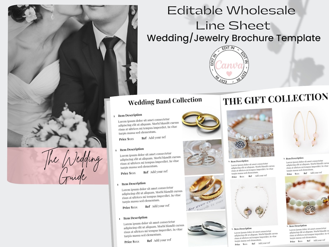 Editable Wholesale Jewelry Line Sheet Template, Canva Stock Catalog ...