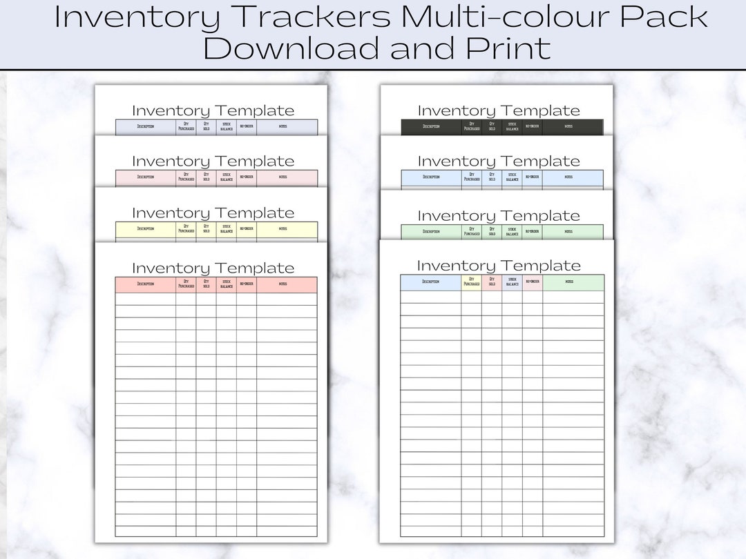 Inventory Tracker Pack, Printable Business Inventory Record Templates ...