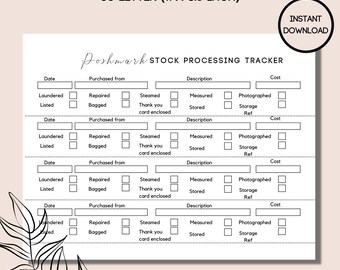 Poshmark Inventory Printable Instant Download Reseller | Etsy