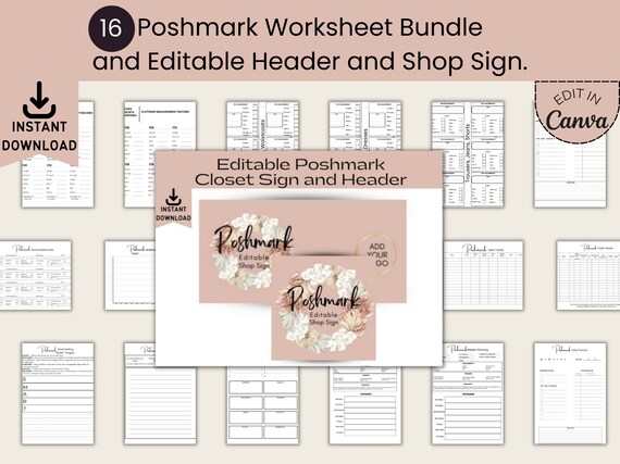 Poshmark Reseller Bundle Printable Planner Worksheets - Etsy