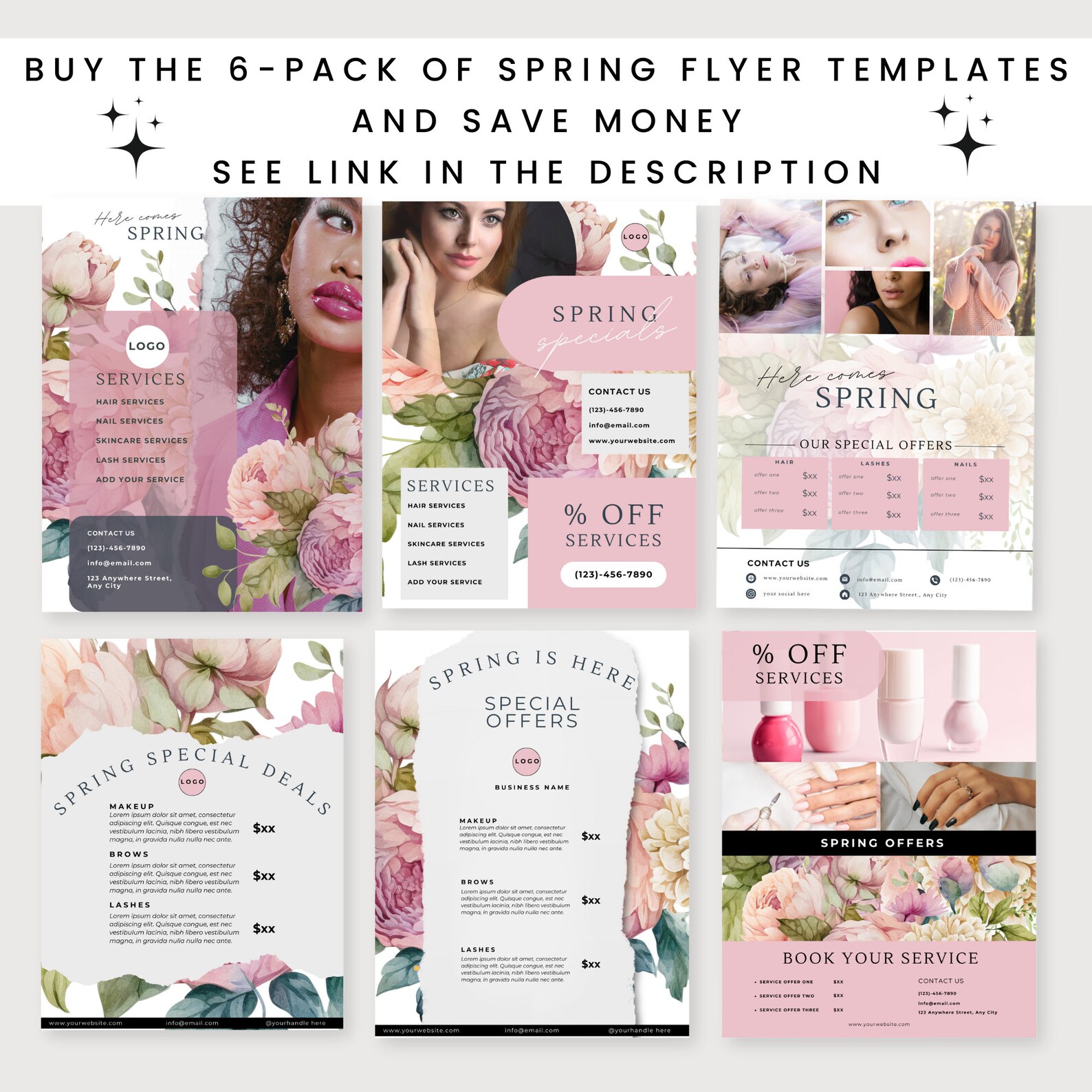 Salon Spring Specials Flyer, DIY Flyer Template for Hair, Nail Tech ...