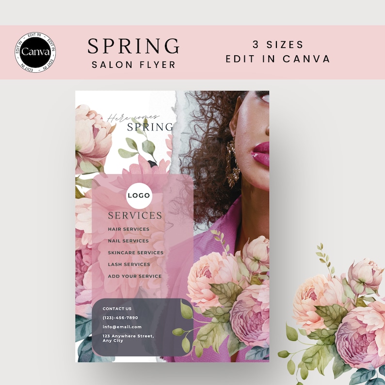 Salon Spring Specials Flyer, DIY Flyer Template for Hair, Nail Tech ...