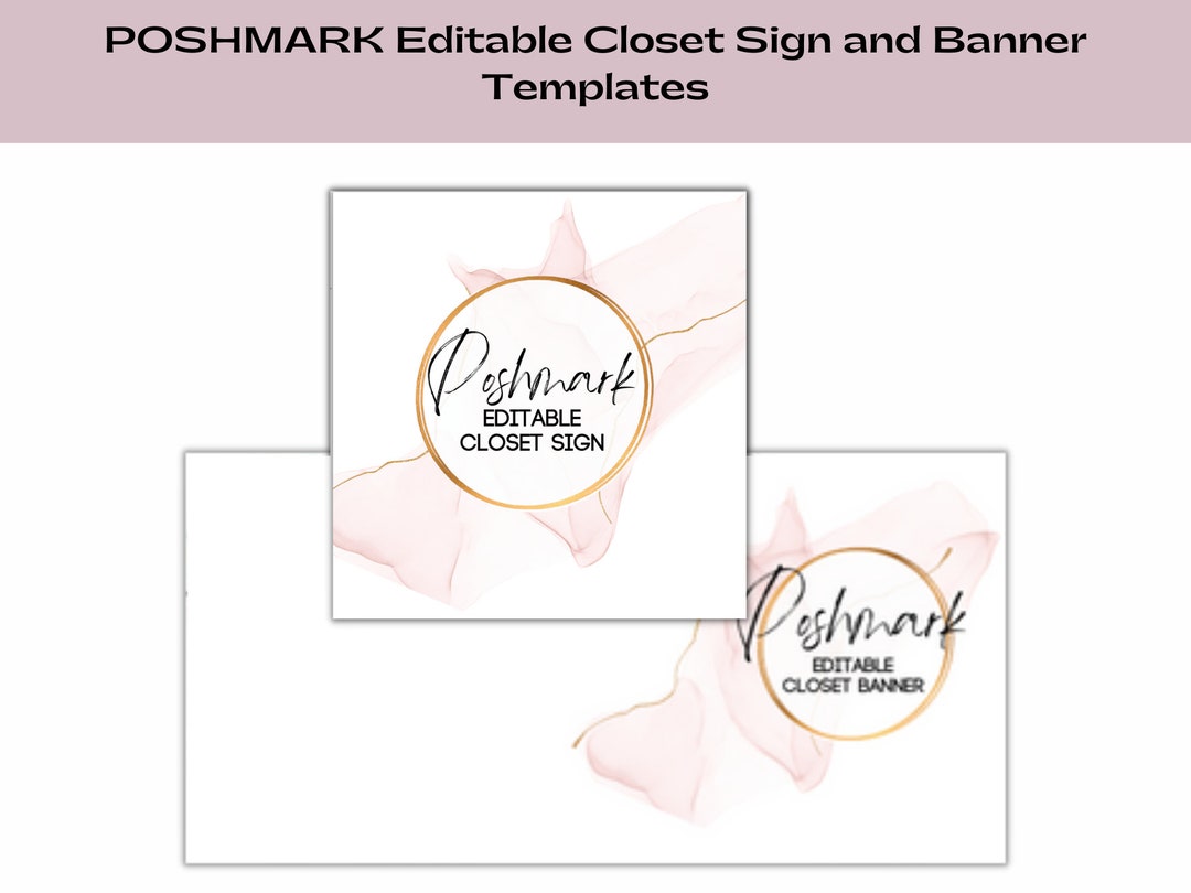 Poshmark Editable Shop Sign and Banner Templates | Pink Customizable ...