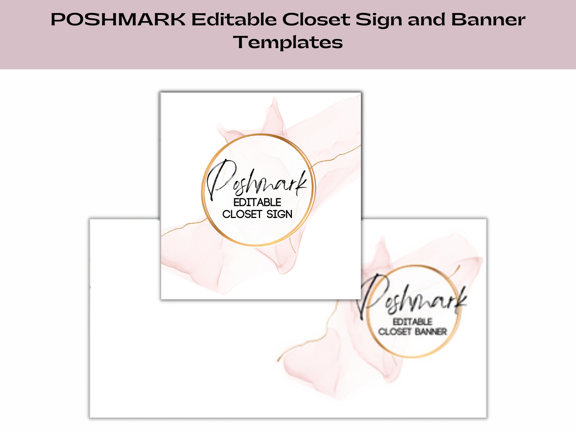 Poshmark Editable Shop Sign and Banner Templates | Pink Customizable ...