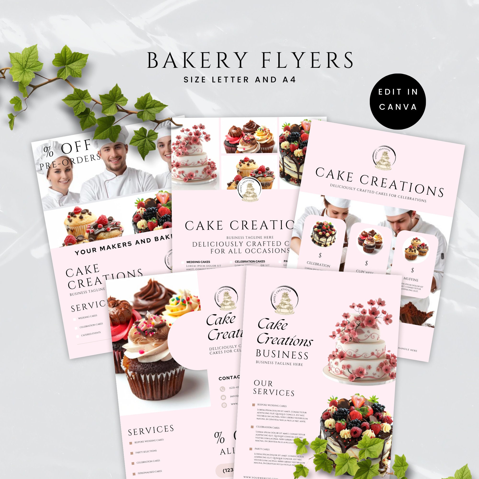 Cake Maker / Bakery Business Flyers, Cake Decorator Advertisement ...