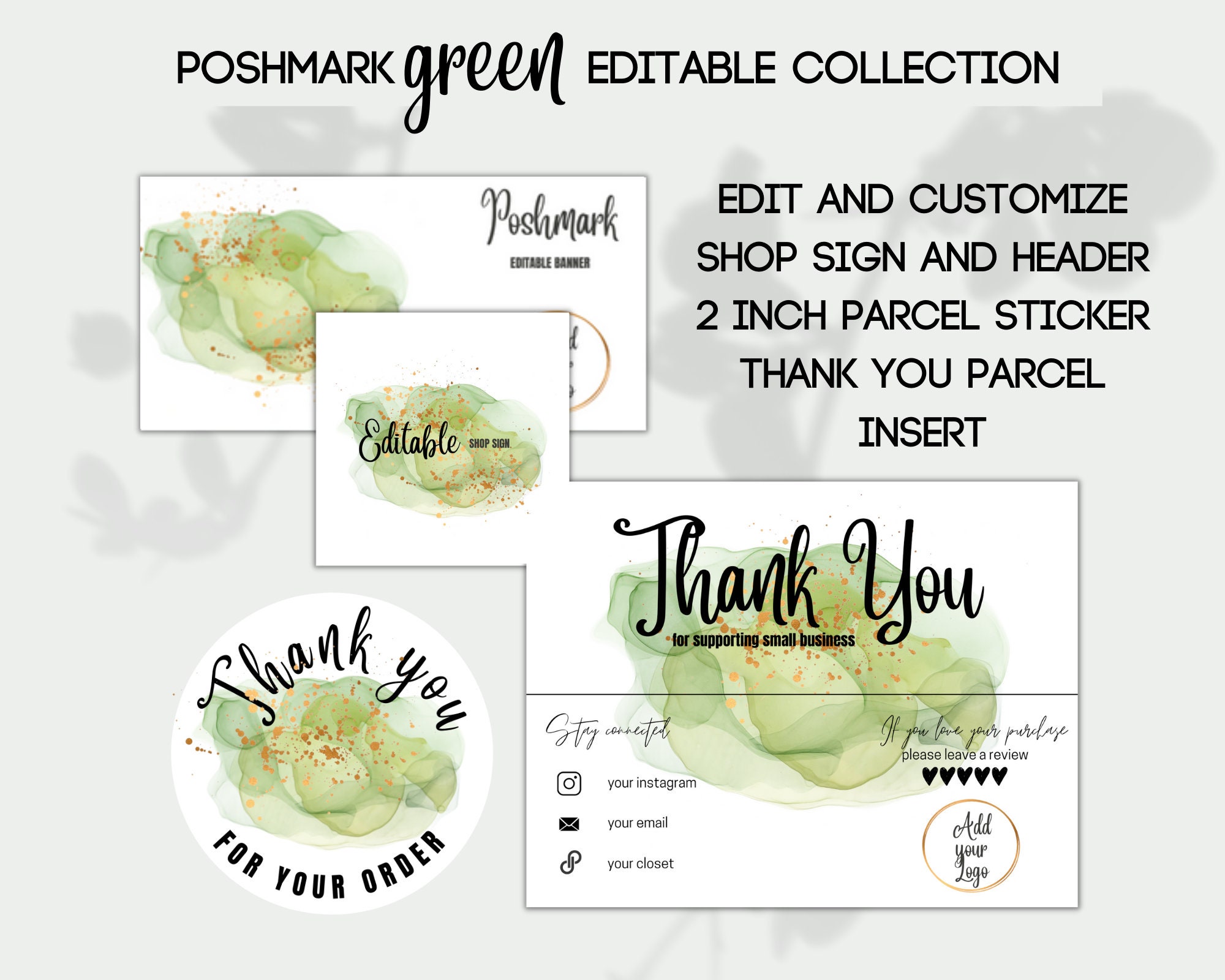 Poshmark Bundle | PDF Printable Record Sheets | Editable Closet Sign ...