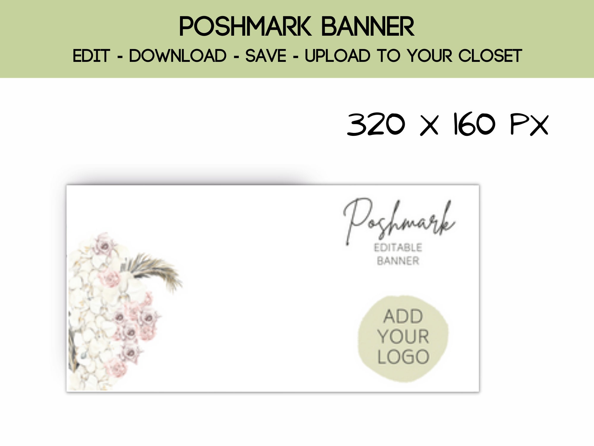 Poshmark Boho Editable Shop Sign and Banner Templates Customizable ...