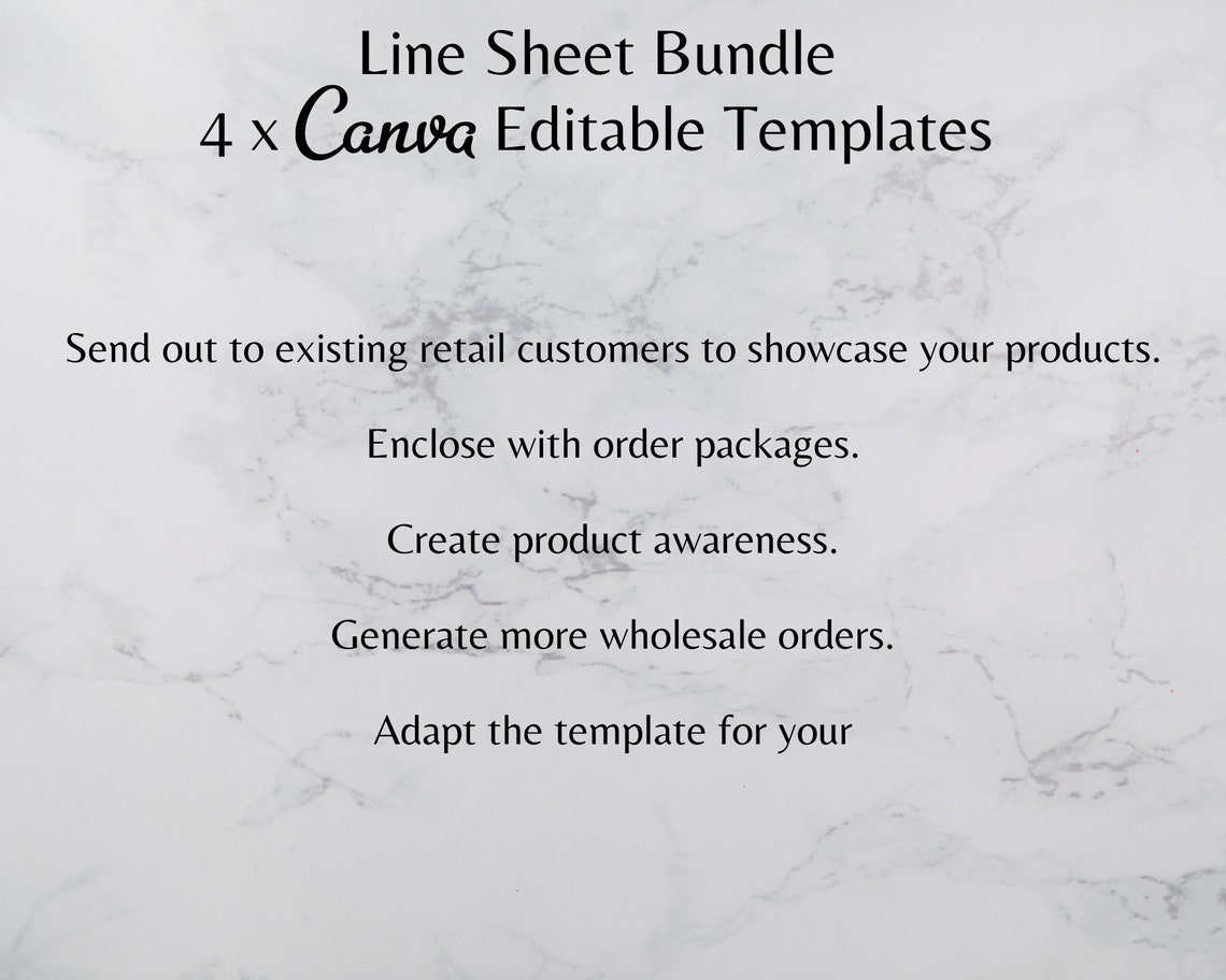 Editable Line Sheet Templates Bundle, Wholesale Linesheet Templates - Etsy