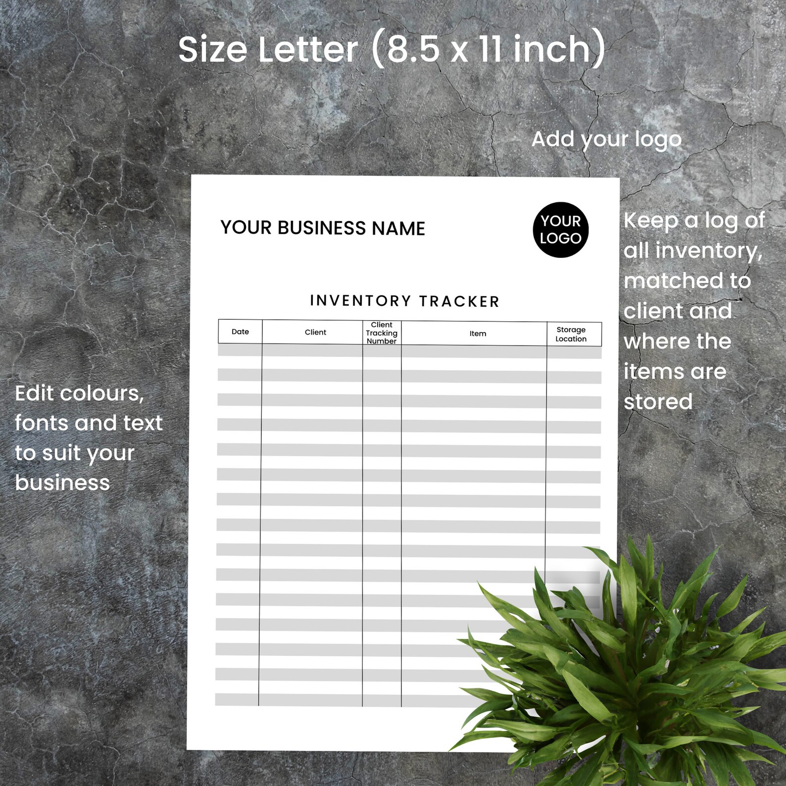 Consignment Store Inventory Tracker, Editable Reseller Consignment ...
