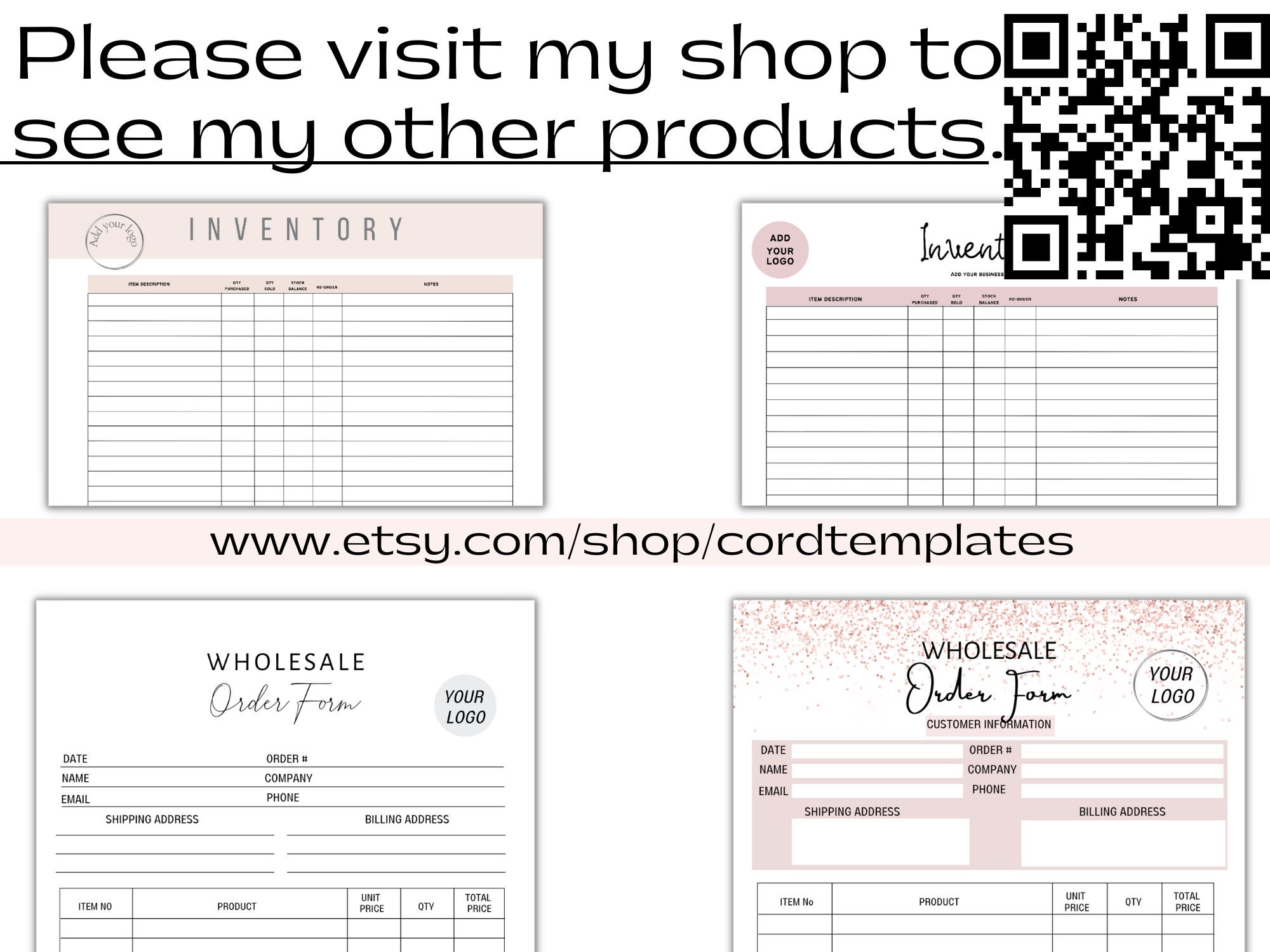 Wholesale Order Form Template, Canva Editable Order Sheet Template ...