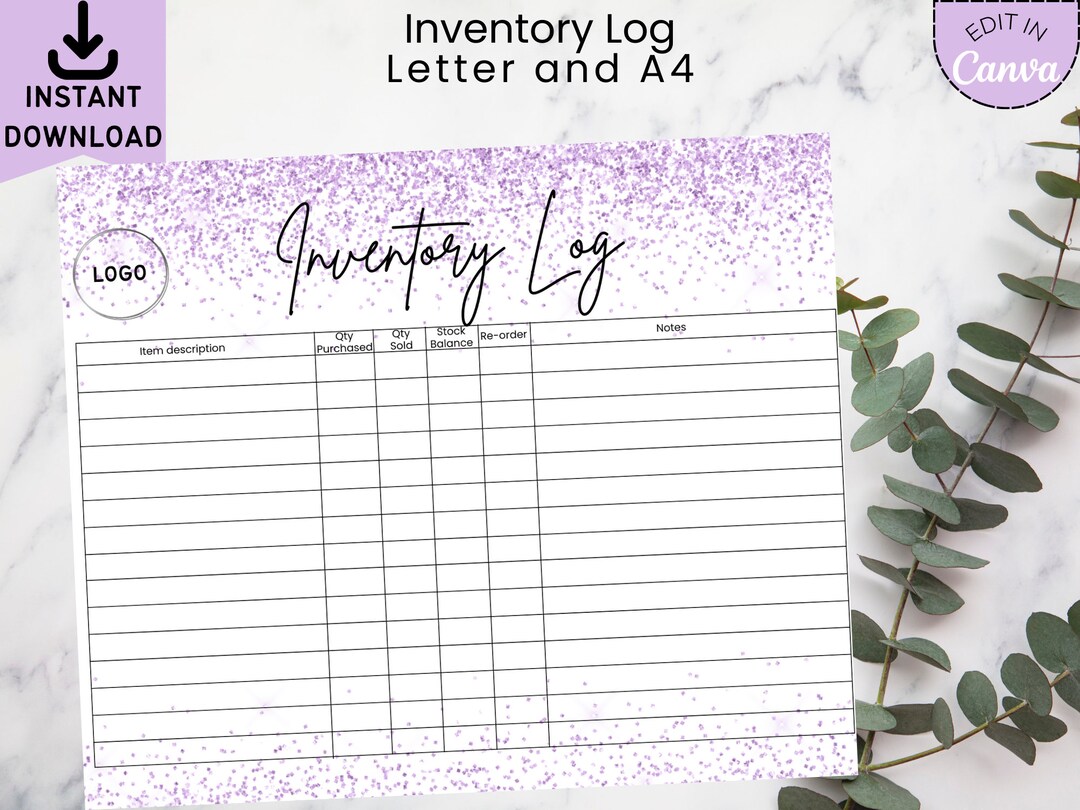 Beauty Branding Editable Inventory Tracker Template, Inventory Log ...