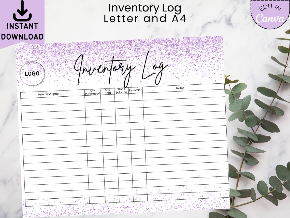 Beauty Branding Editable Inventory Tracker Template Inventory - Etsy