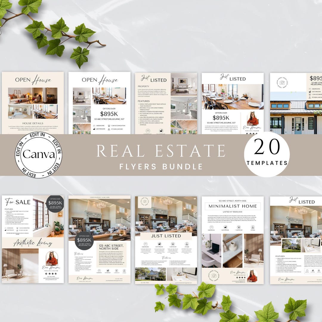 Real Estate Business Flyers Bundle, Realtor Marketing and Promotion ...