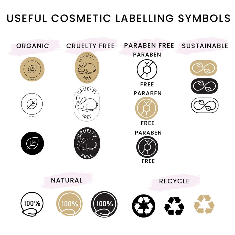Cosmetic Bottle Labels Templates, Skincare Sticker Labels for Beauty ...