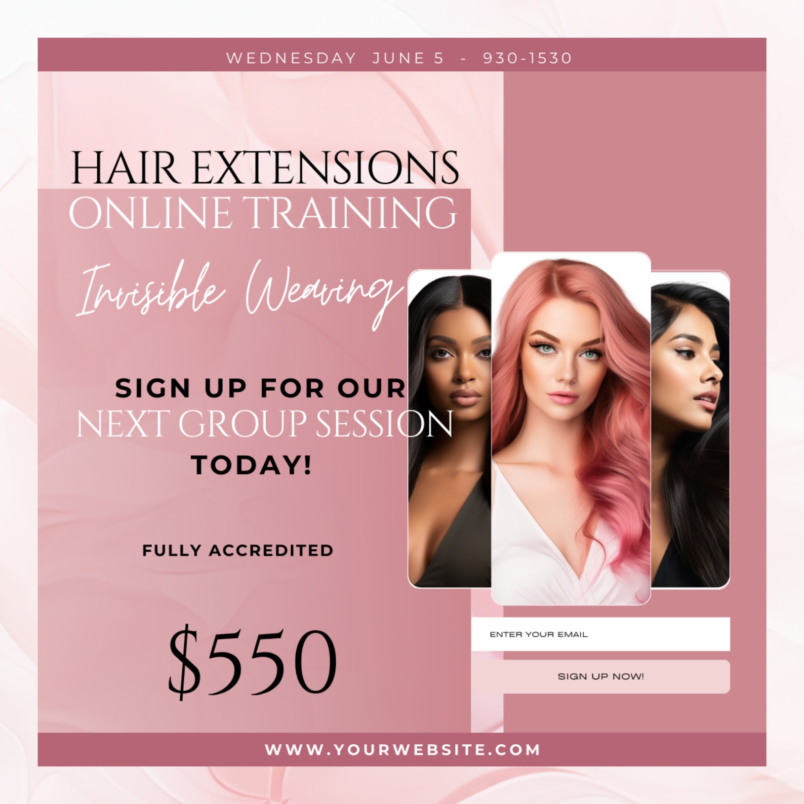 Hair Extension Course Flyers, Hair Salon Social Media Posts ...