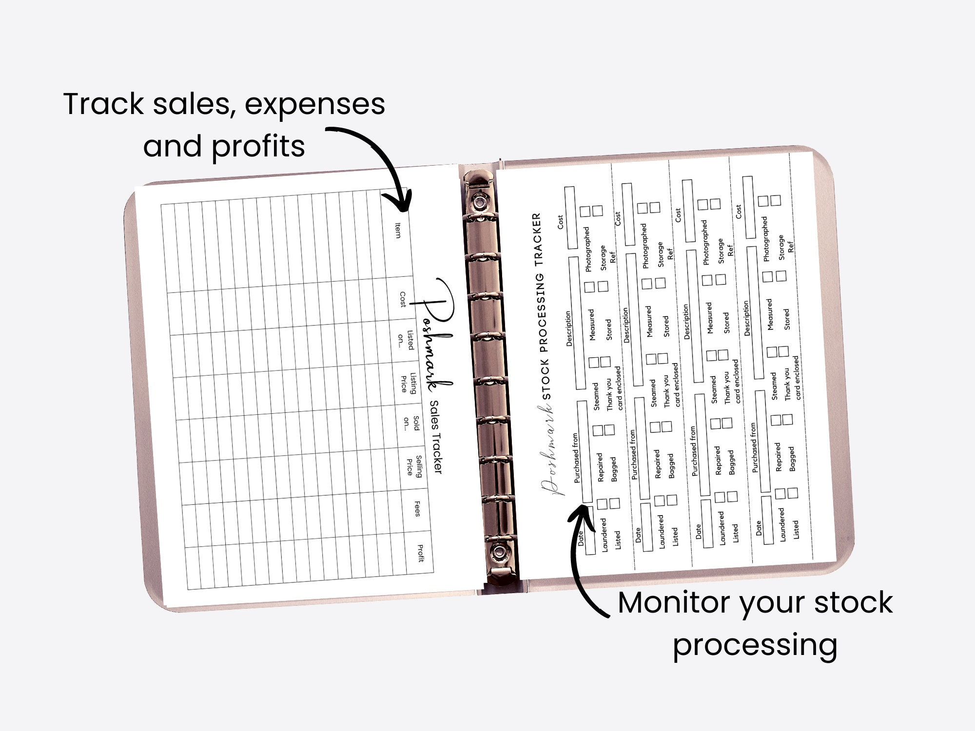 Poshmark Reseller Bundle, Printable Planner Worksheets, Editable Header ...