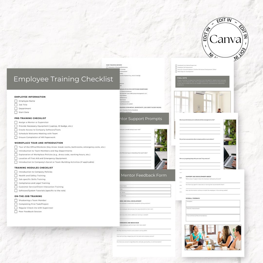 New Employee Training Checklist Template, New Hire Orientation, Welcome ...