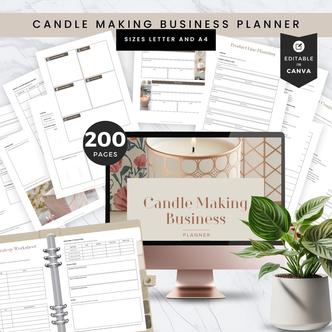 Candle Maker Business Planner, Goal-setting, Financial and Marketing ...