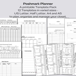 Poshmark Planner | Printable PDF Record Sheets | Reseller Organization ...