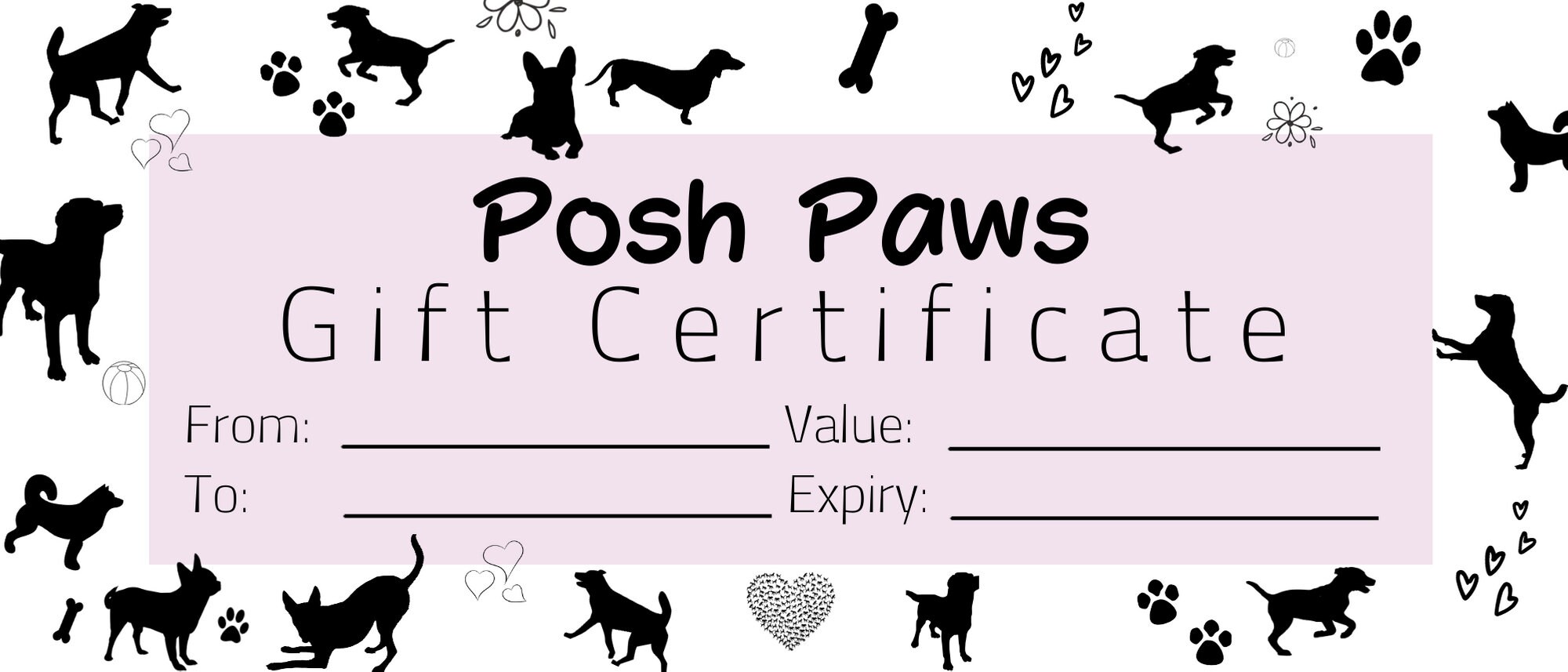 Gift Certificate Template Dog Grooming DIY Gift Voucher For Etsy Gift Certificate Template Dog Grooming DIY Gift Voucher For Etsy