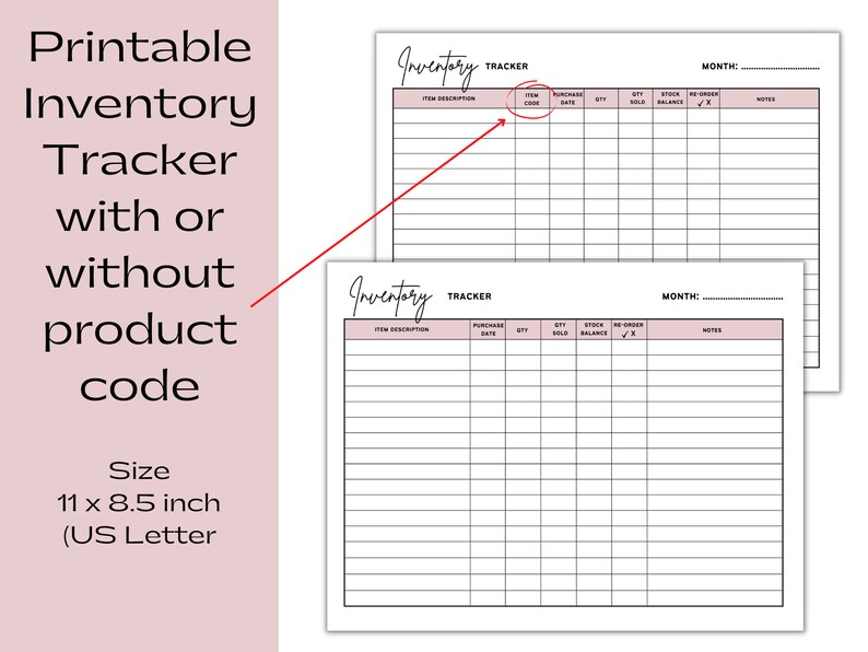 Inventory Tracker Printable, Inventory Template, Inventory Management ...