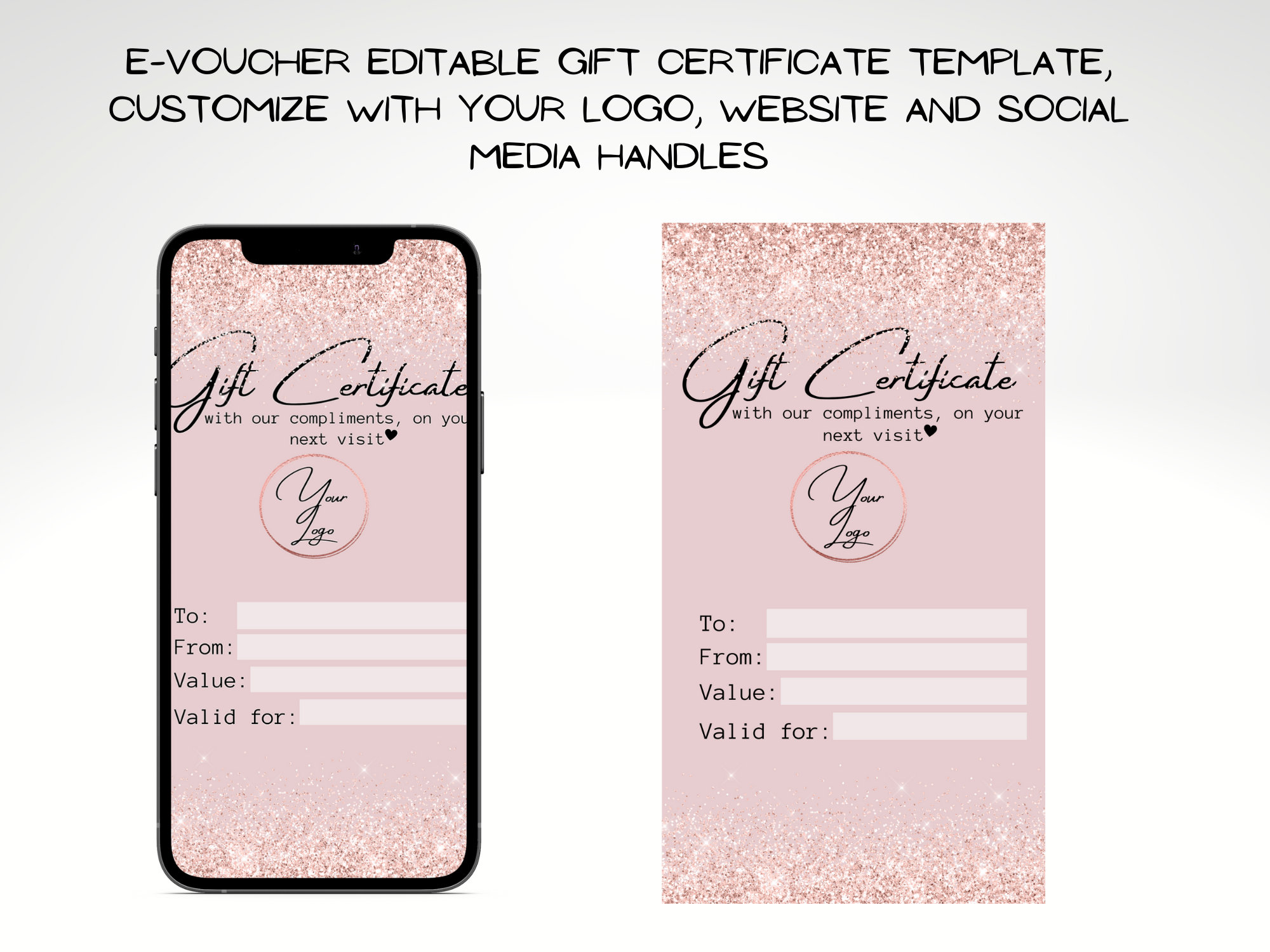 Business E-gift Certificate Template. Add Your Logo. Virtual Gift Card ...