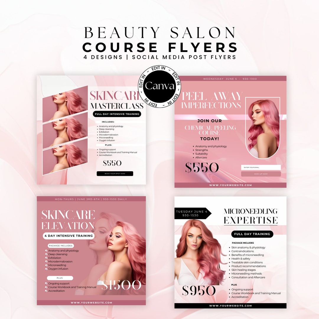 Beauty Course Flyers, Esthetician Training Social Media Posts ...