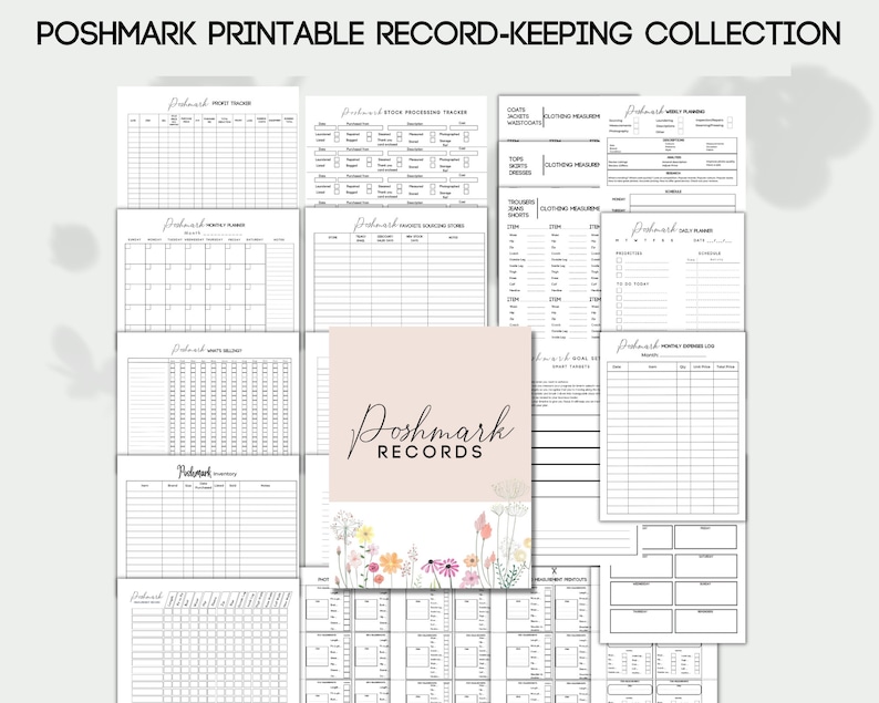 Poshmark Bundle PDF Printable Record Sheets Editable - Etsy