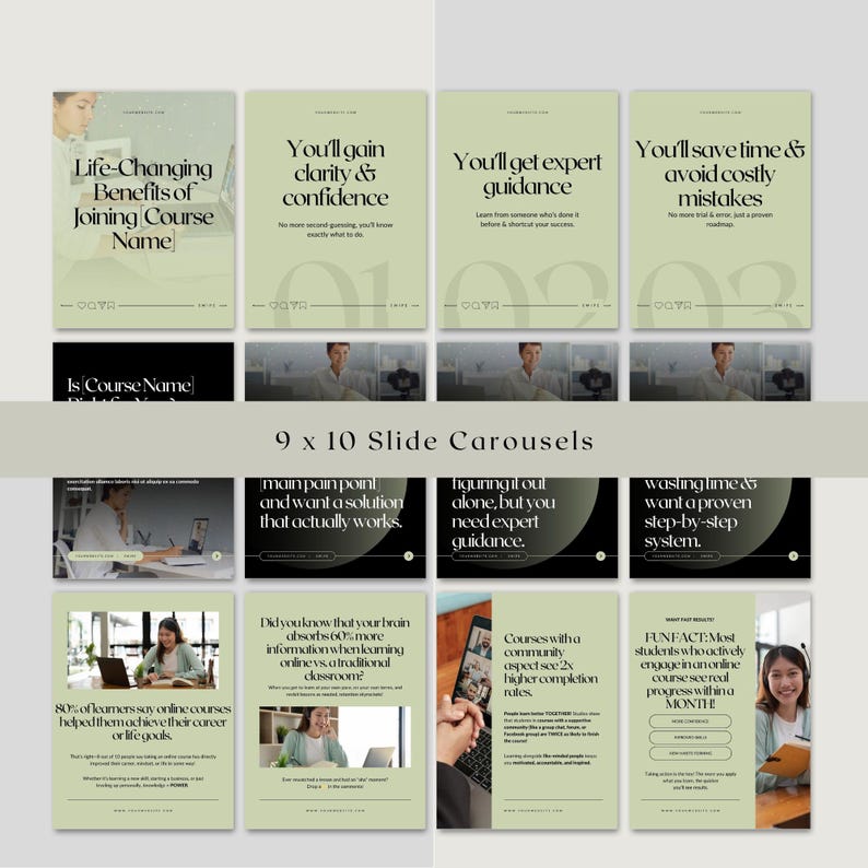 Coaches and Course Creators Business Bundle, Canva Templates for ...