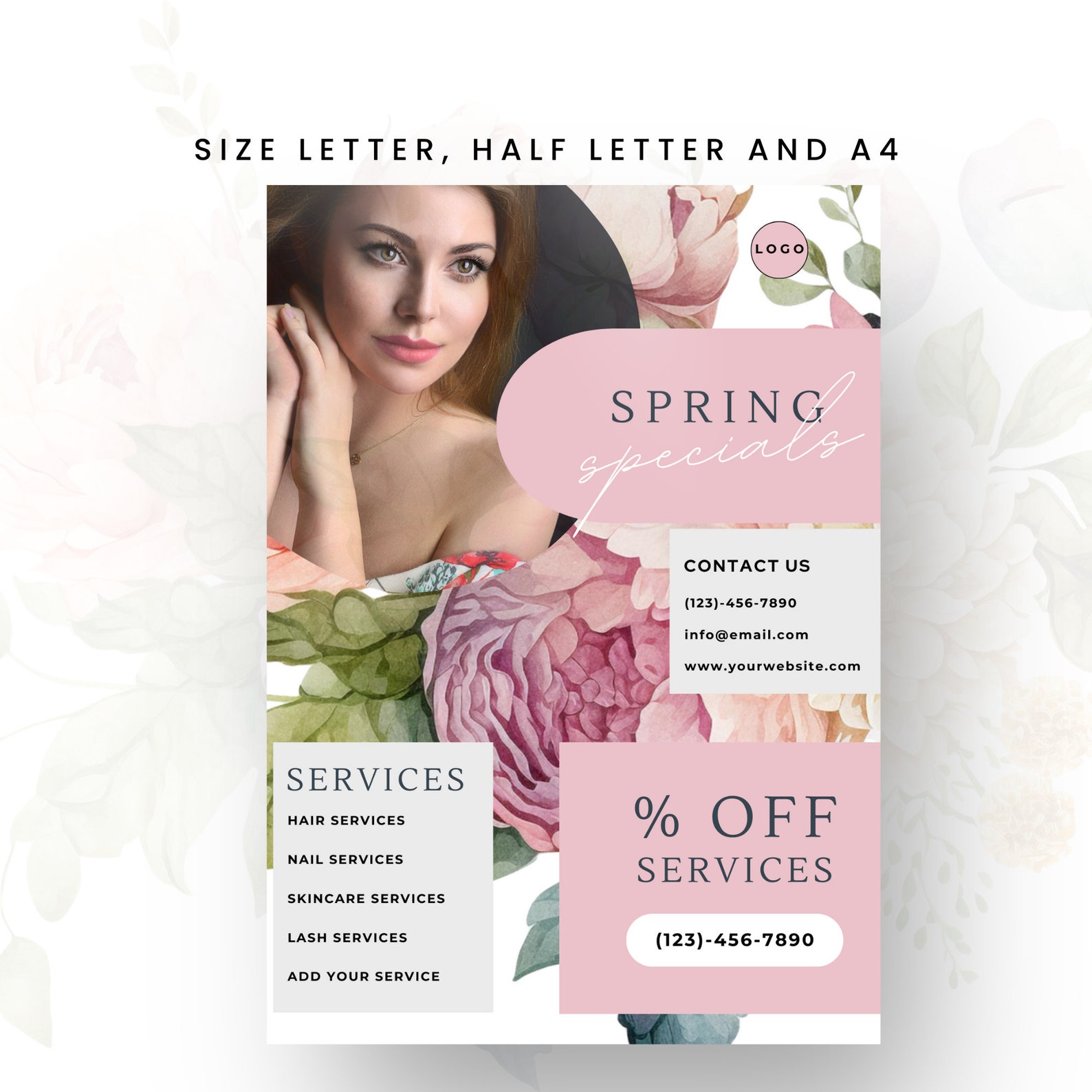 Salon Spring Specials Flyer, DIY Flyer Template for Hair, Nail Tech ...