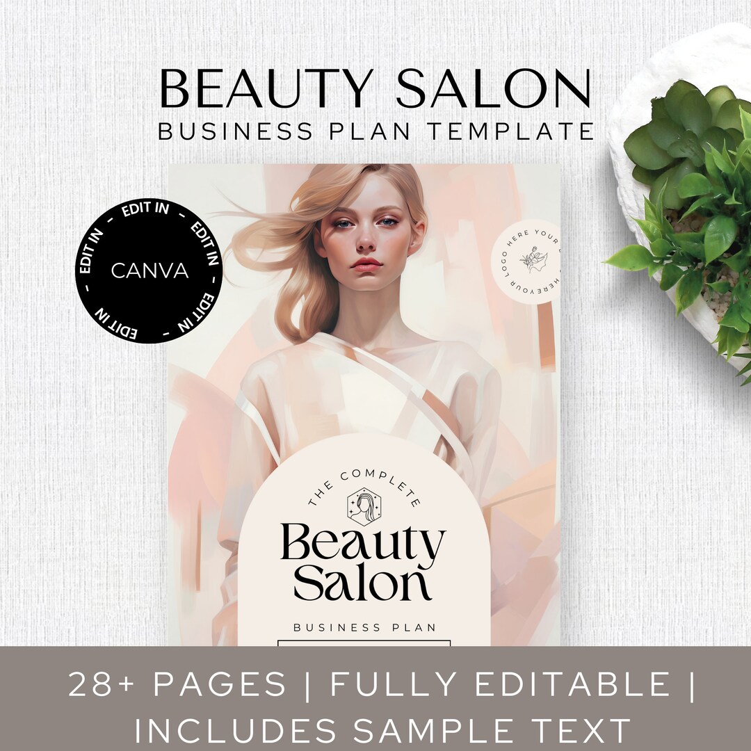 Beauty Salon Business Plan Template, Canva Template, Editable Small ...