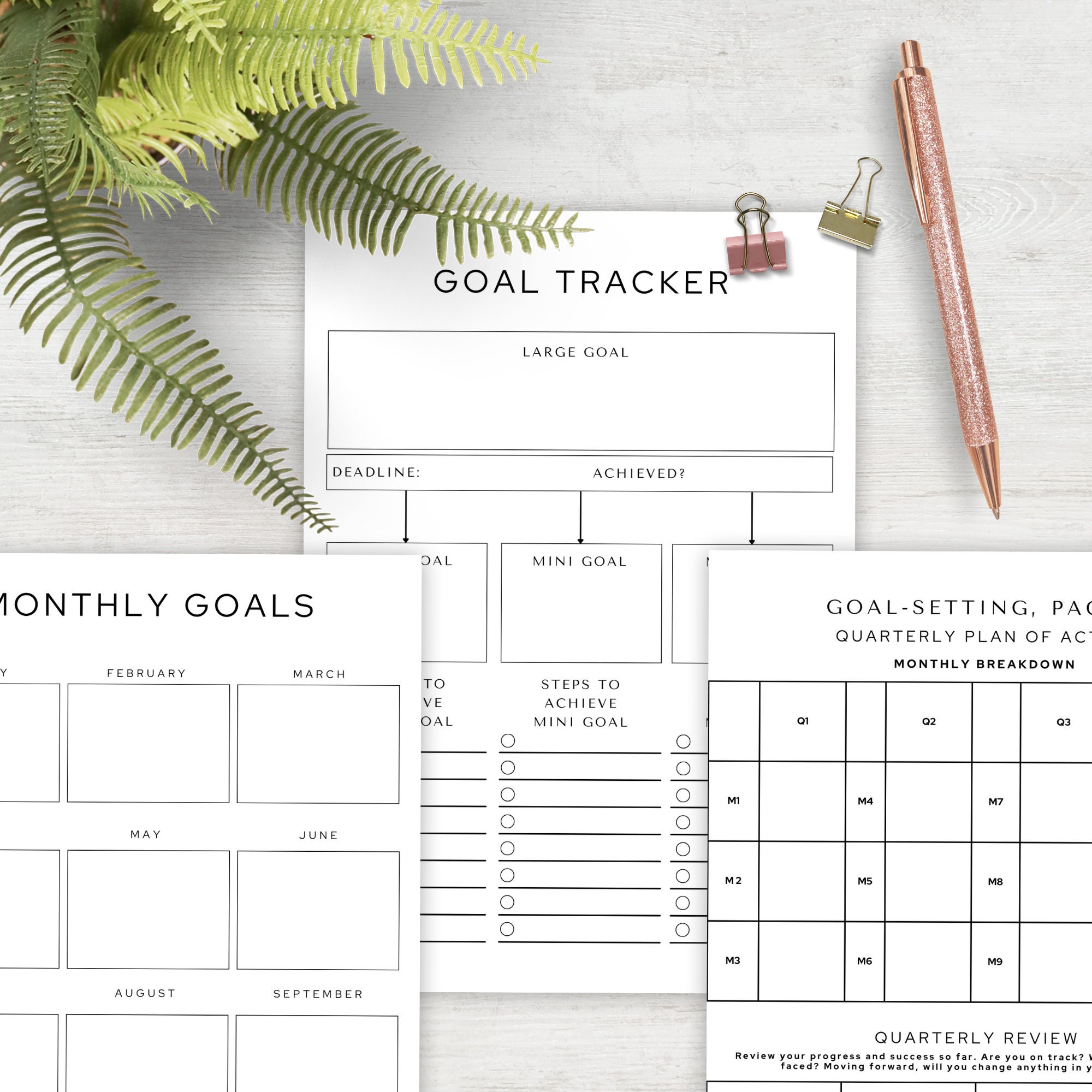 Printable PDF Goal Setting Worksheet, Goal Planning Resources for ...