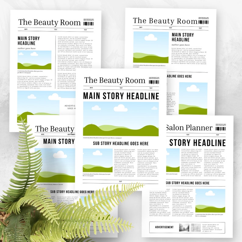Editable Newspaper Template for Beauty Salon Promo Newsletter ...