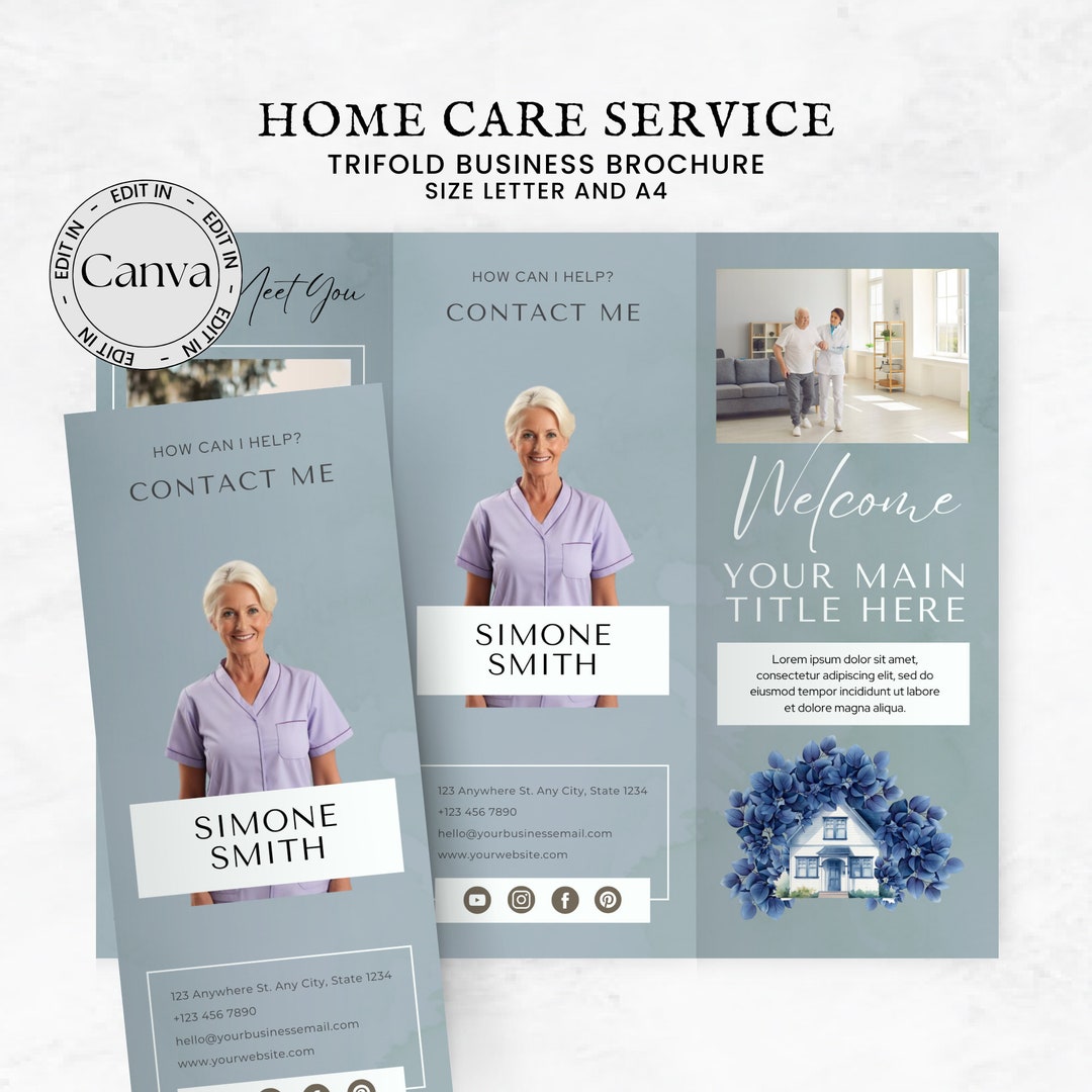 Home Care Service Trifold Brochure, Business Information Leaflet ...