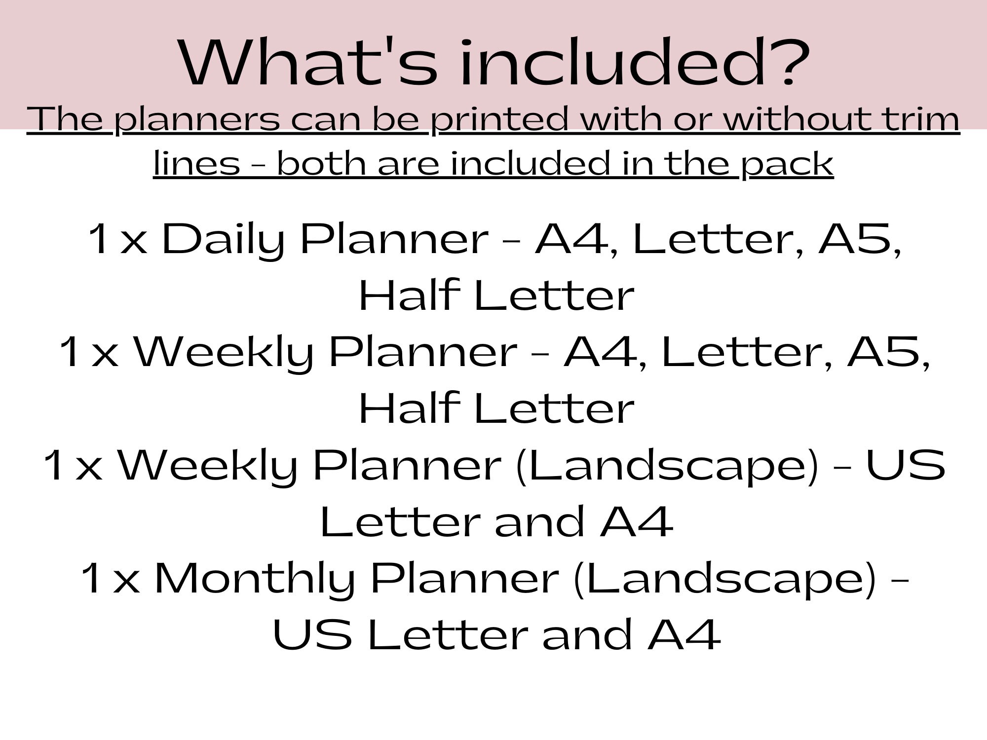 Productivity Planner Printable Pack, Daily, Weekly, Monthly Planning ...