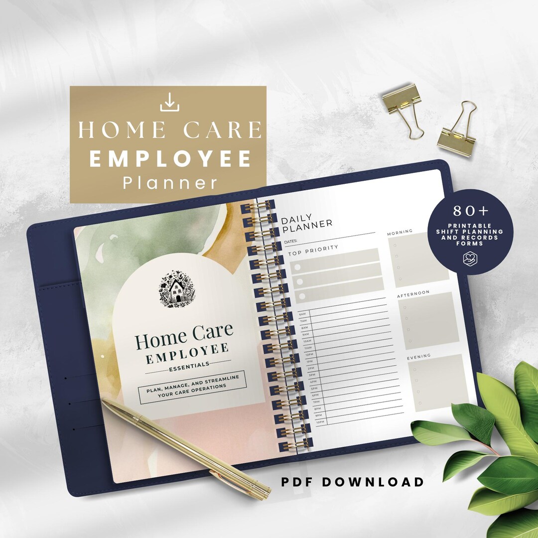 Home Care Employee Planner Forms, Printable Caregiver Tracker Sheets ...