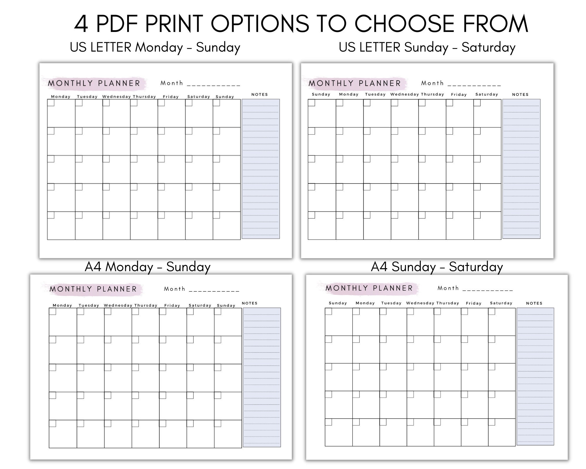 Monthly Planner Printable, to Do List, Productivity Planning Page - Etsy UK