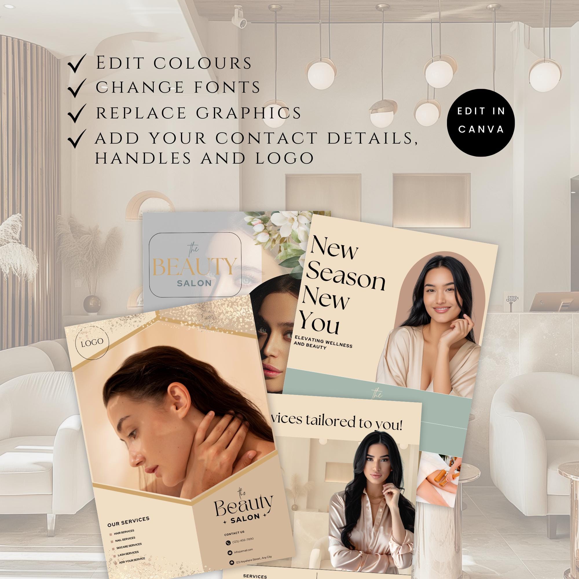 Beauty Salon Business Flyers, Hair Salon Advertisement, Salon Marketing ...