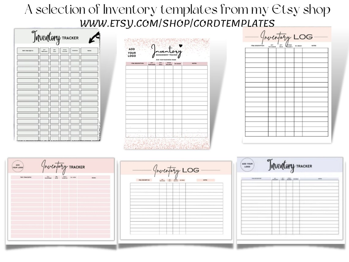 Editable Inventory Tracker, Printable Business Inventory Record ...