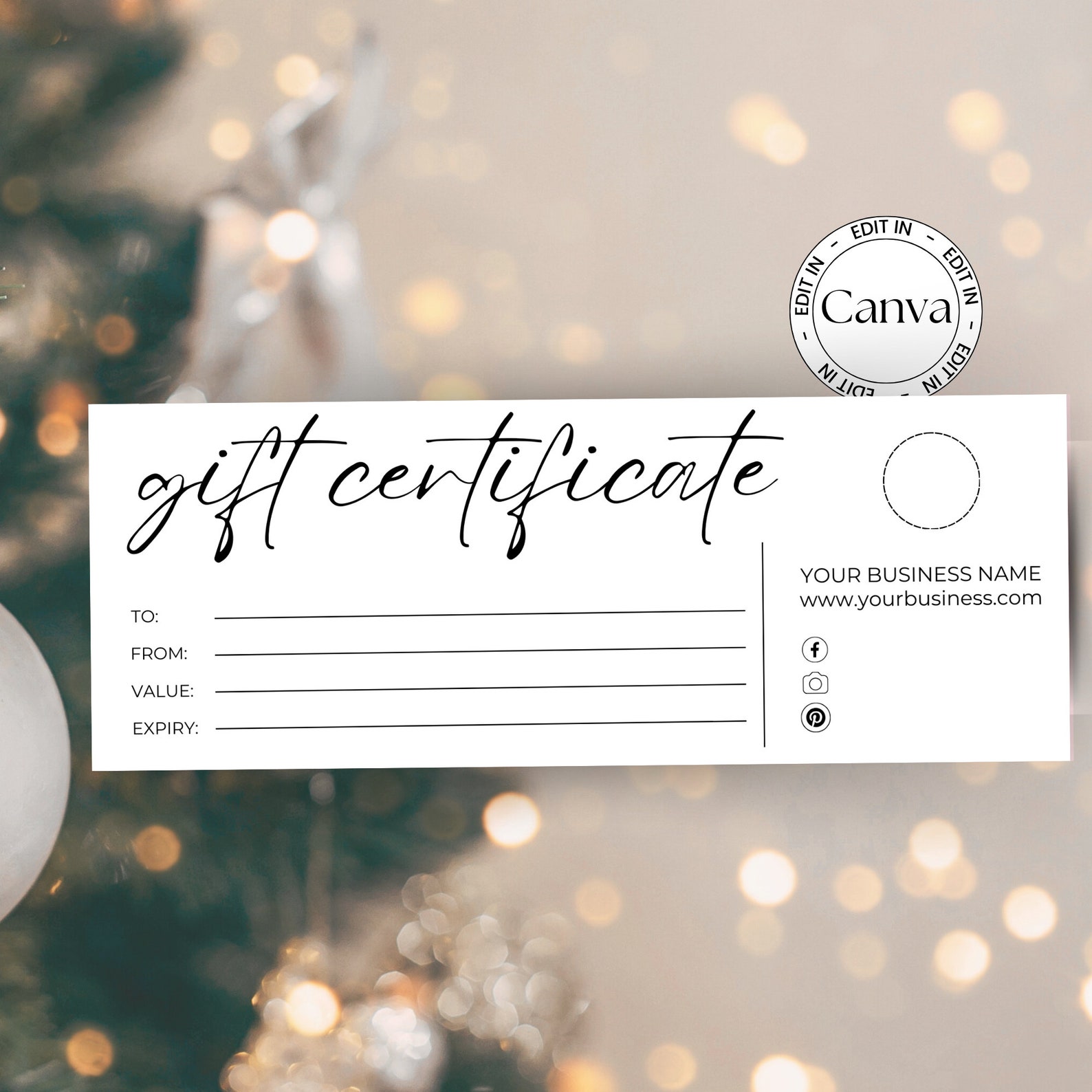 Beauty Salon Gift Certificate Template Printable Gift Voucher - Etsy
