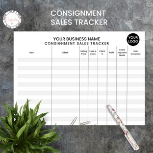 Consignment Sales Tracker Template, Editable Reseller Consignment Log ...