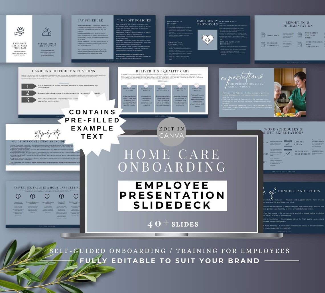 Home Care Service Slide Deck, Employee Onboarding / Training Slides ...
