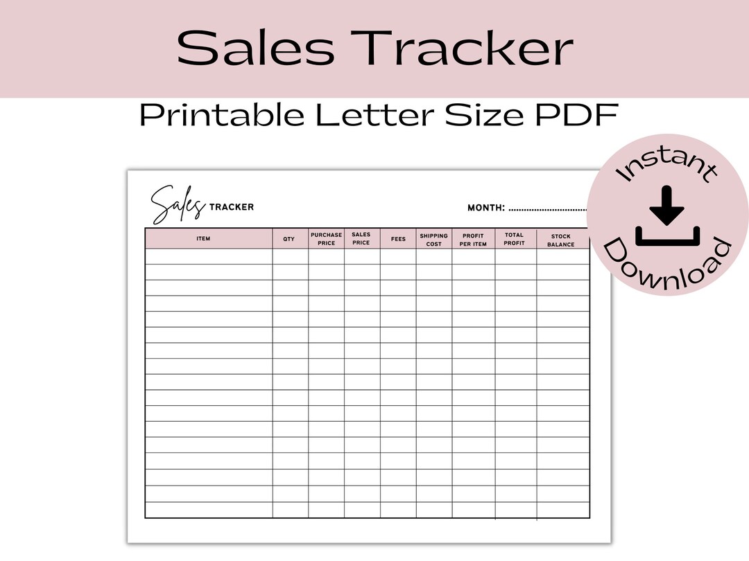 Sales Tracker Printable, Order Tracker Template, Sales Management ...