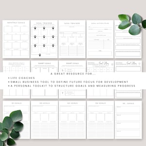 2024 Goals Worksheets, Printable PDF Goal Setting Worksheet, SMART Goal ...