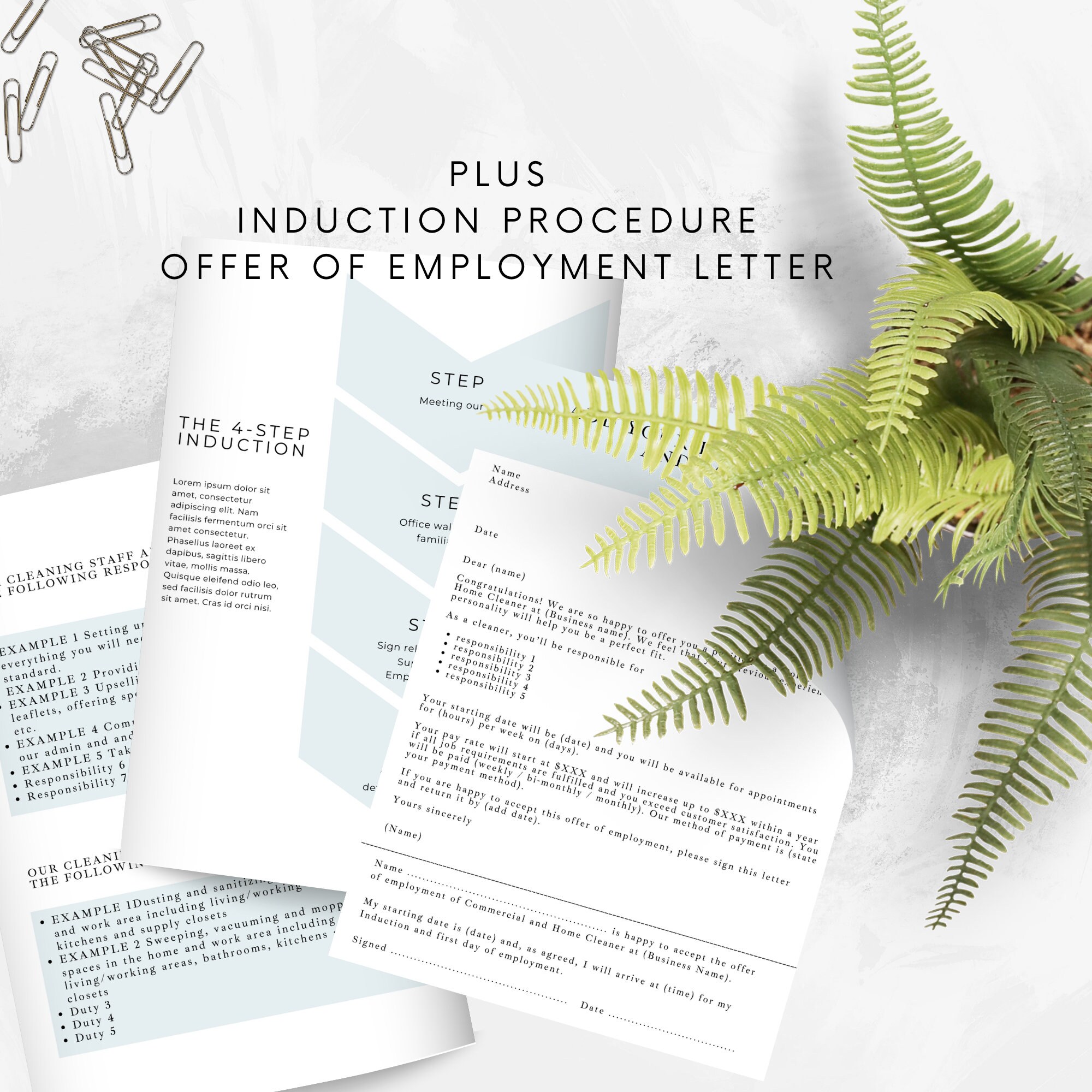 Cleaning Business Employee Welcome Handbook, Employee Welcome Package ...