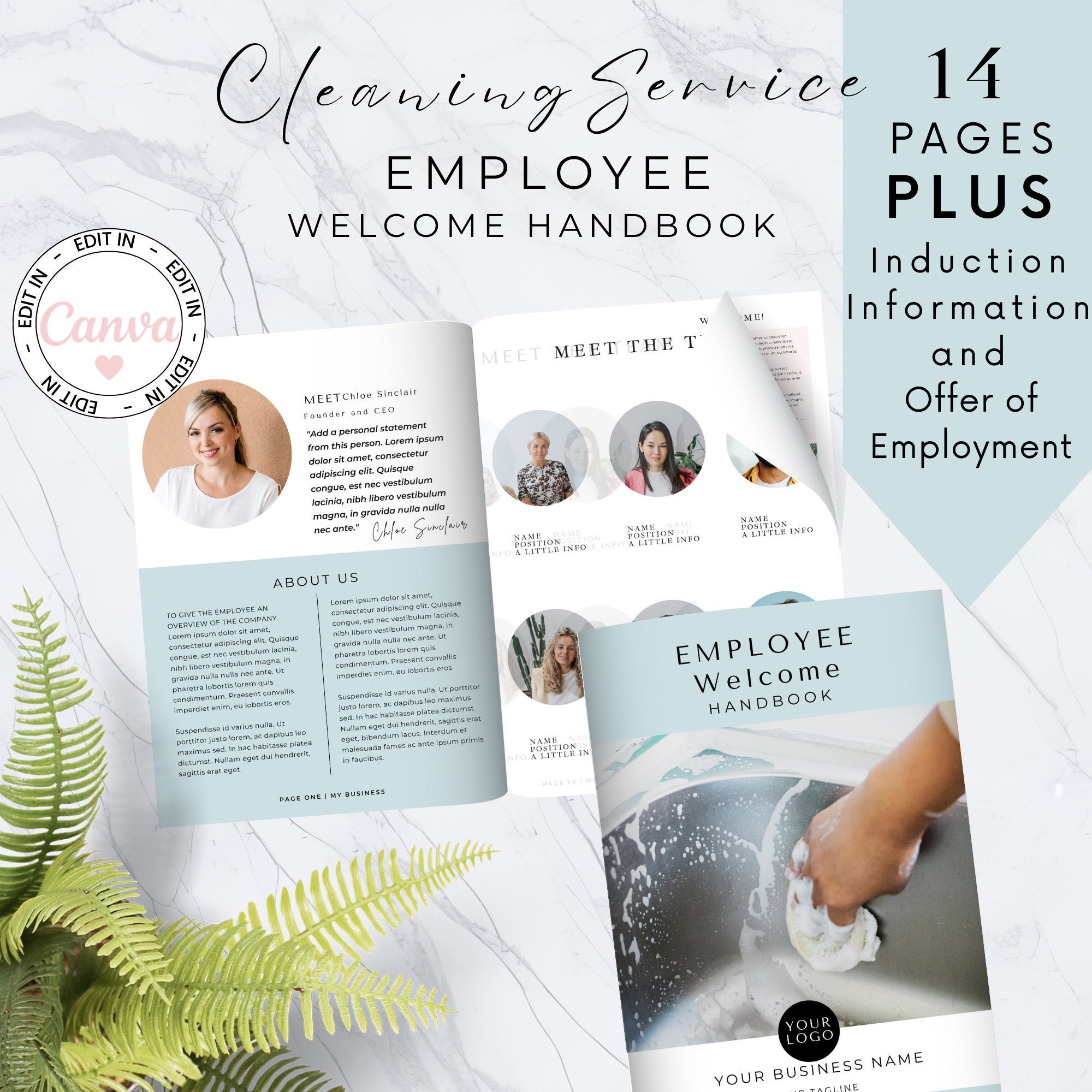 Cleaning Business Employee Welcome Handbook, Employee Welcome Package ...
