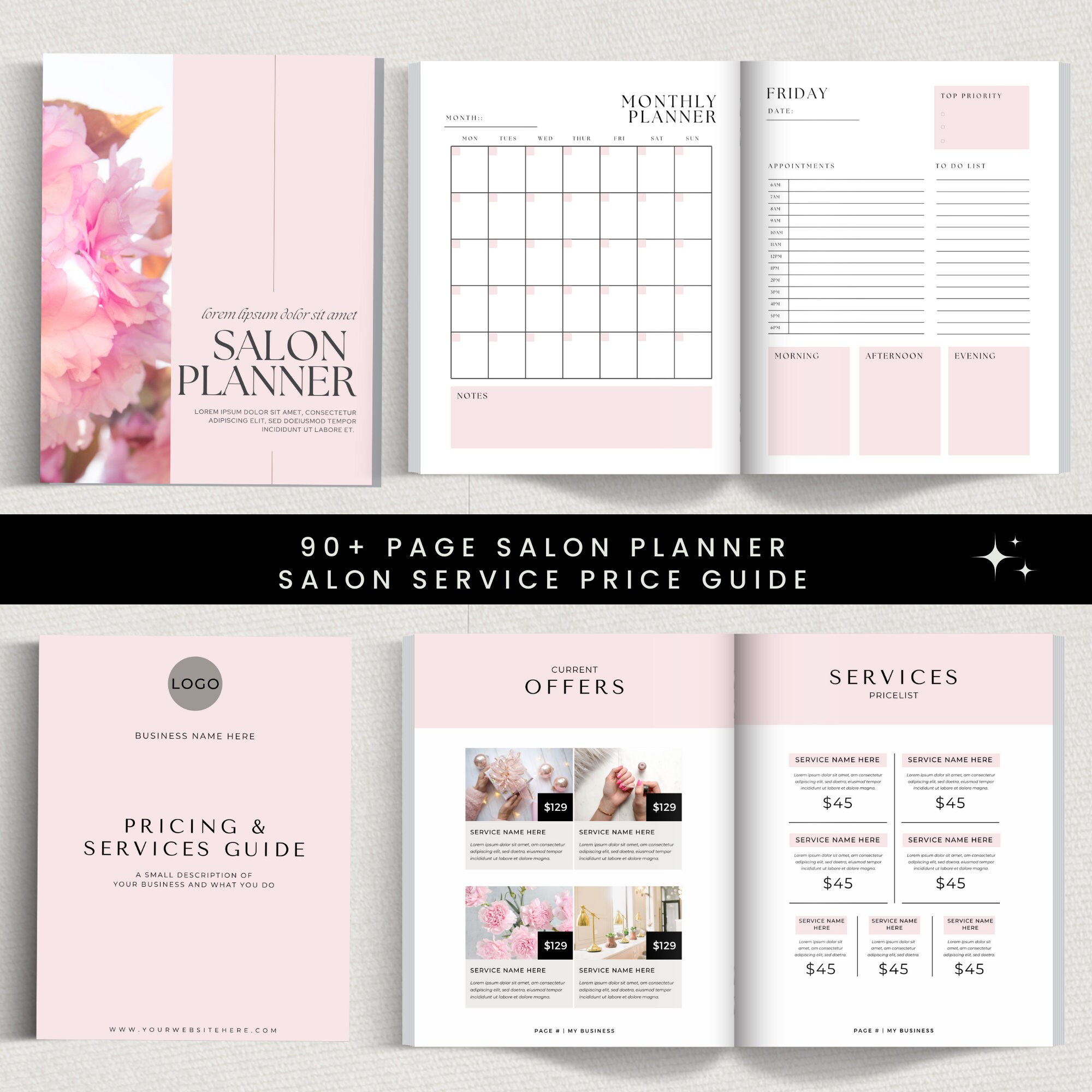Beauty Salon Brand Identity Kit, Branding Templates Bundle, Salon ...